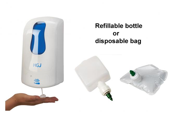 White Touchless Hand Soap Dispenser , hands free hand sanitizer dispenser Wall Mounted