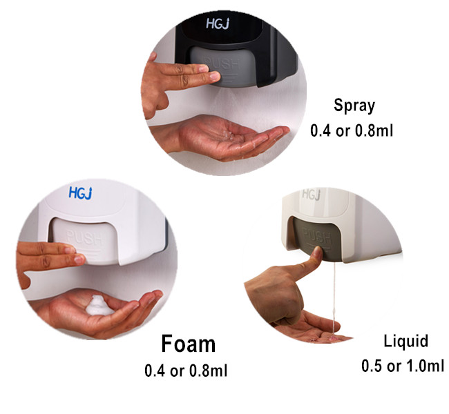 Plastic ABS Foam Commercial Hand Soap Dispenser For Public Washroom / Bathroom