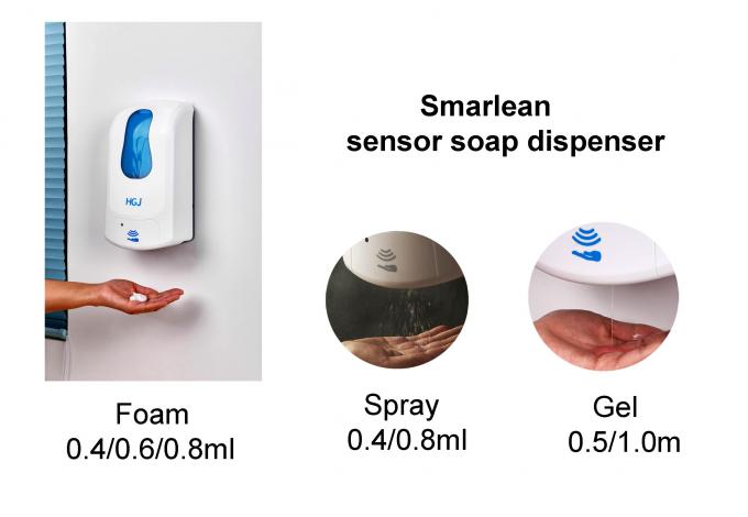 White Commercial Touchless Soap Dispenser , Foaming Hand Soap Dispenser