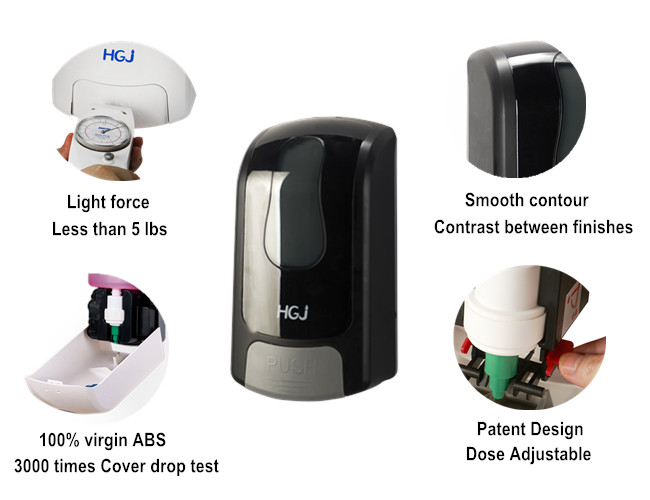 1000 ml Commercial Refillable Hand Soap Dispensers With 10 lbs Lockable