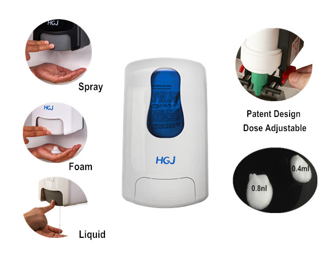Black ABS Plastic Commercial Hand Soap Dispenser Wall Mounted ADA Compliant