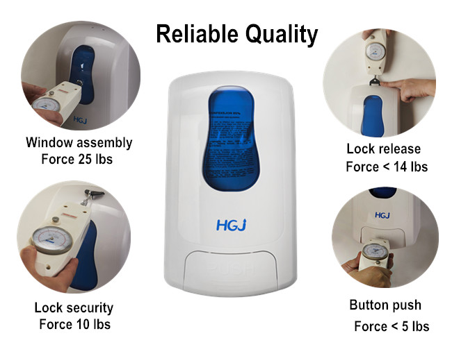 Foaming Refillable Hand Soap Dispensers Wall Mounted , ADA Light Push Force office soap dispensers