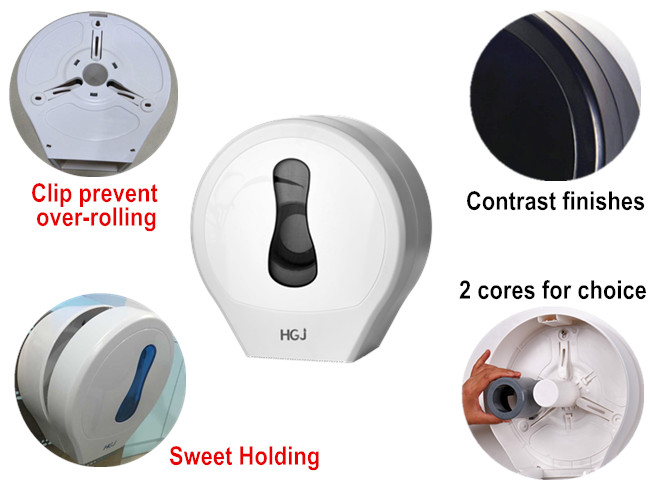 Classic Black Dourable Jumbo Toilet Roll Dispenser 100mm Paper Wide