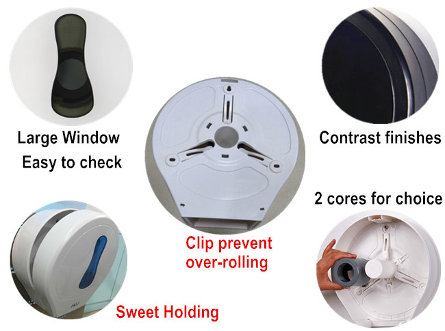 Washroom Jumbo Roll Toilet Tissue Dispenser , Jumbo Toilet Paper Holder
