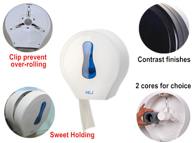 Public  Lockable Toilet Paper Dispenser 48mm / 73mm Toilet Tissue Paper Holder