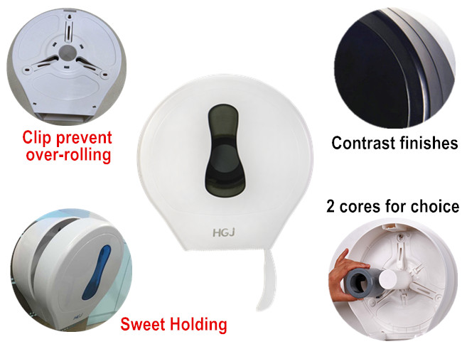 Office Manual Jumbo Roll Toilet Paper Dispenser 1.0mm Cover Thickness