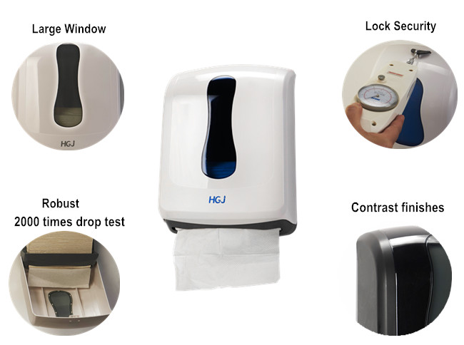 N Folded Paper Hand Towel Dispenser , Glossy Surface Toilet Paper Dispenser Commercial