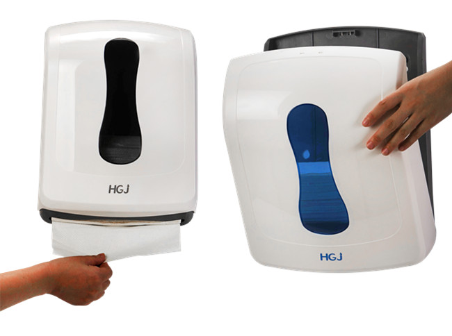 Wall Hanging Bathroom Towel Dispenser , Streamline Cover Paper Towel Wall Dispenser