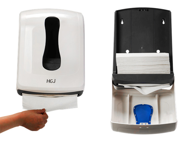 Class White Toilet Paper Towel Dispensers Wall Mounted With Key System
