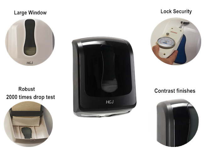 Class White Toilet Paper Towel Dispensers Wall Mounted With Key System