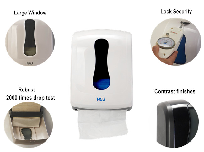 OEM / ODM Z Fold Towel Dispenser , 600G Weight Bathroom Towel Dispenser
