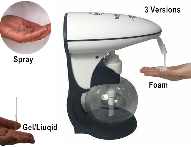 Green children use tabletap touchless hand sanitizer soap dispenser