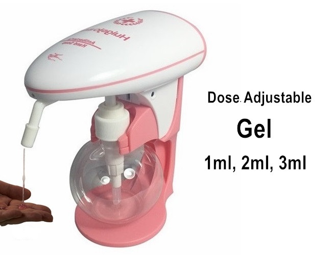 Touchless desktop hand wash disinfectant soap dispenser with refillable plastic soap bottle