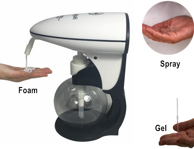Hand free countertop hand clean foam soap dispenser with refillable bottle