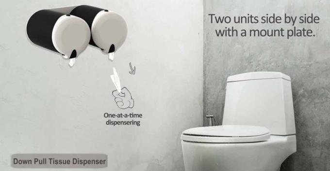 One-at-a-time dispensing Down Pull Tissue Dispenser