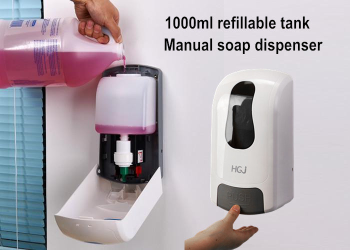 0.4ml / 0.8ml Dose refillable foaming hand soap dispenser Refill , Engineer ABS school soap dispenser