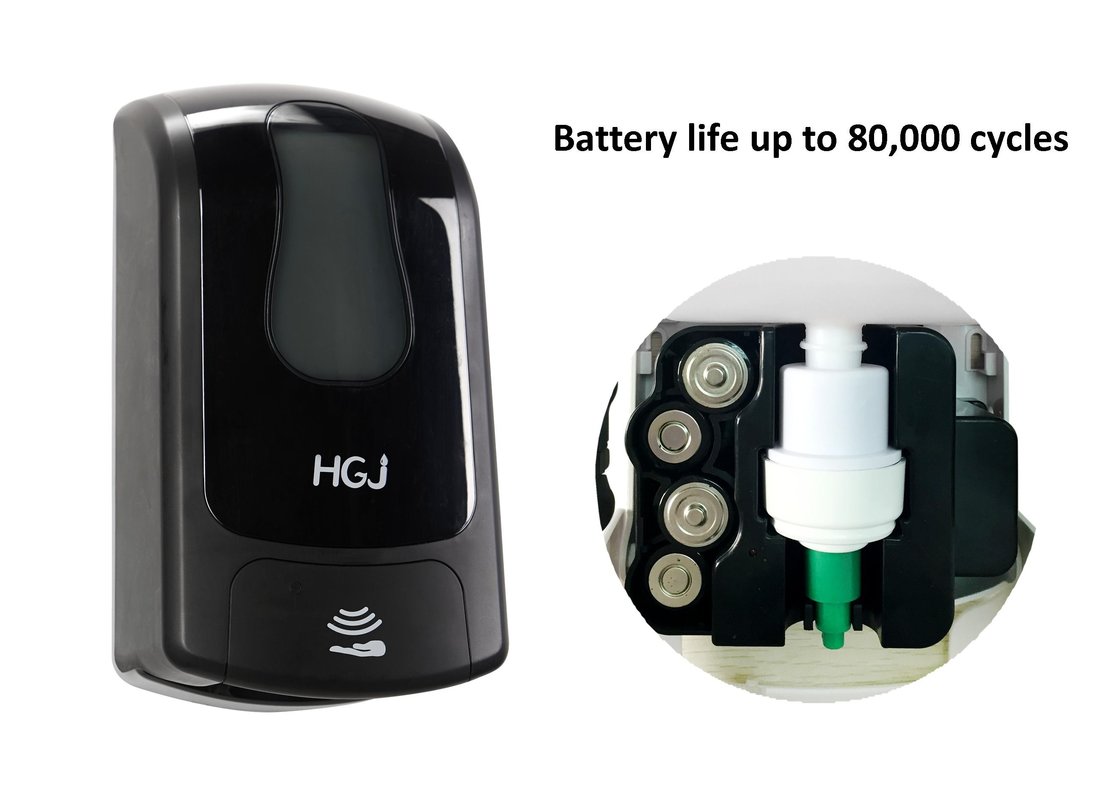 Long Battery Life Hand Wash Liquid Dispenser Black Touch Free Hand Soap Dispenser