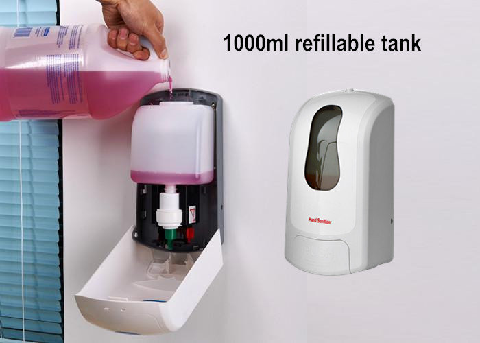 Vertical Push Button Spray refillable soap dispenser wall mountable , Smooth refillable automatic soap dispenser