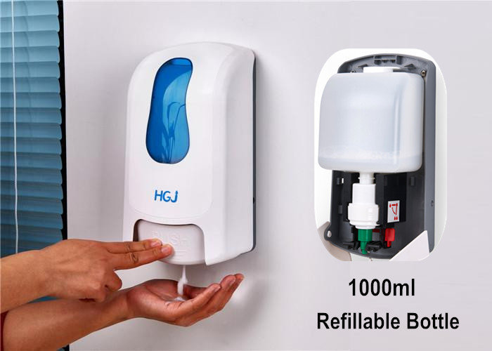Foaming Refillable Hand Soap Dispensers Wall Mounted , ADA Light Push Force office soap dispensers