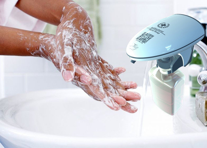 Customized Bottle Wall Mounted Hand Soap Dispenser / Hospital Foam Hand Sanitizer DC 6v 1.5A