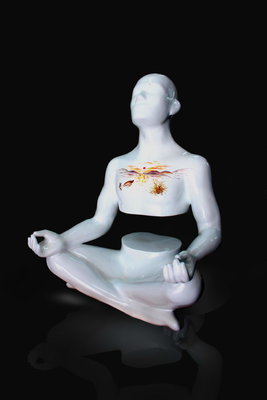artistic hand painted resin sculpture