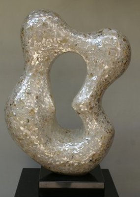 modern shell inlay resin sculpture