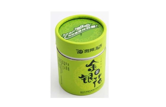 Customized ECO - Friendly Round Cardboard Box For Tea Leaf Green