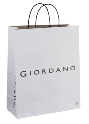 210gsm white kraft  paper Recycling bag, customized Coloured Paper Bags With Handles