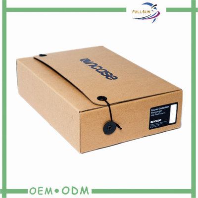 Spot UV Logo Packaging Corrugated Paper Box With Eyelet , corrugated fiberboard box