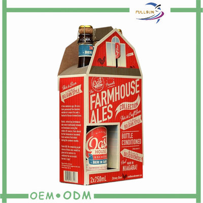Red Beer Corrugated Paper Box Printed  Art Paper with window