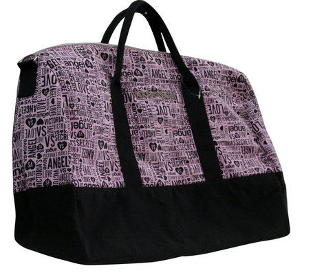Printing Pink Fabric Carrier Bags Handle Strap , Traveling style