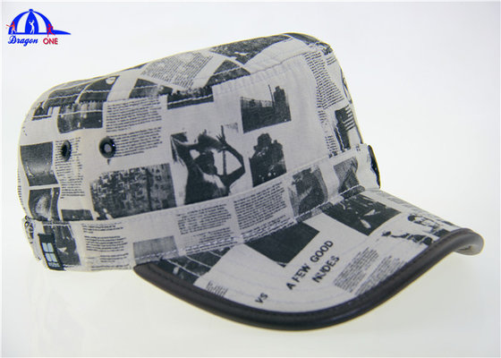 Cotton Canvas Cool Baseball Caps / Military Hats With Camo Printing Logo