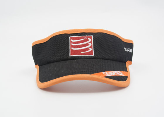 Outdoor 100% Polyester Sun Visor Cap Printed Embroidery For Tennis Sports