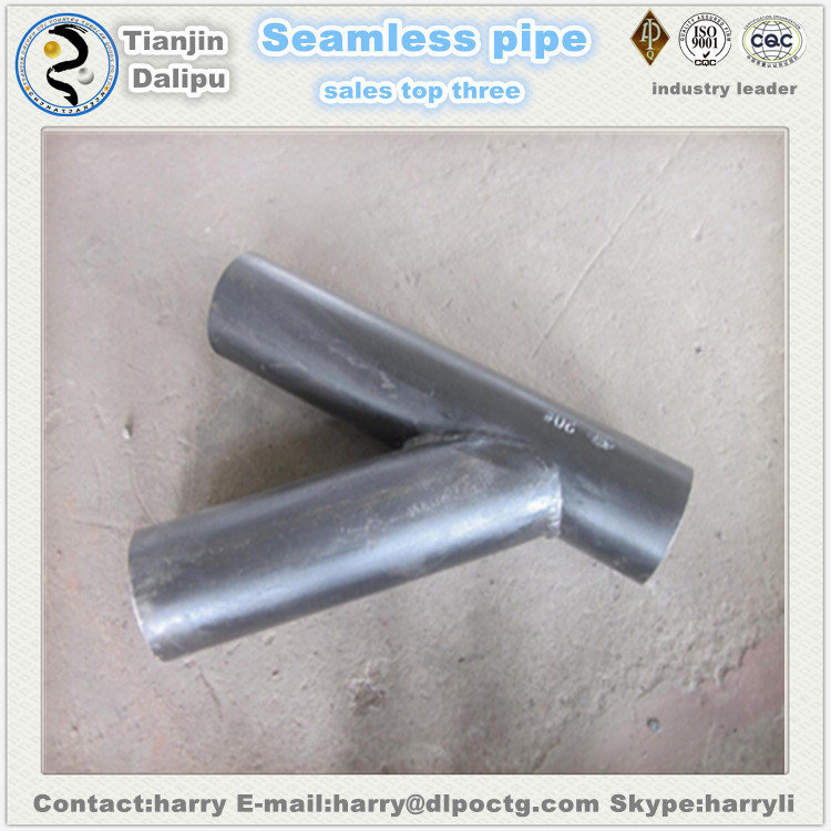 T316L Stainless Steel Long Tee Butt Weld Connection Type Sanitary Tube Fittings tee