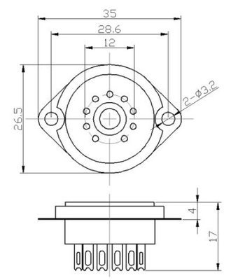 Aged test socket, transistor socket, uv flame detector socket, GD18 tube seat, GD708 uv flame detector socket supplier