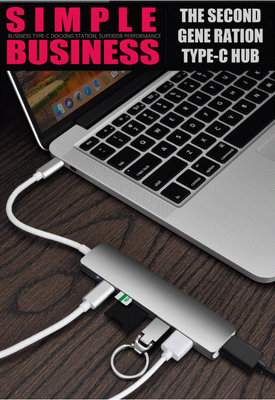 Typc Hub/convert/fransfer to 2 USB 3.1 port, SD/TF card reader,PD fast charge,real 4K HDMI supplier
