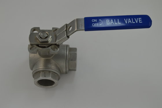 3 way ball valve with mounting padss 304,ss316 size:1/4"-2" ss304,ss316