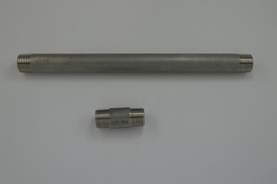 BARREL NIPPLE(BN) ss304,ss316 threaded nipple DIN2999&BS21size：1/8“-4”