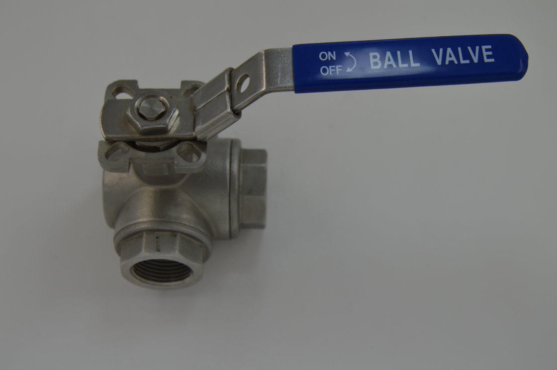 3WAY BALL VALVE WITH MOUNTING PAD  SS316,SS304 size:1/4"-2"