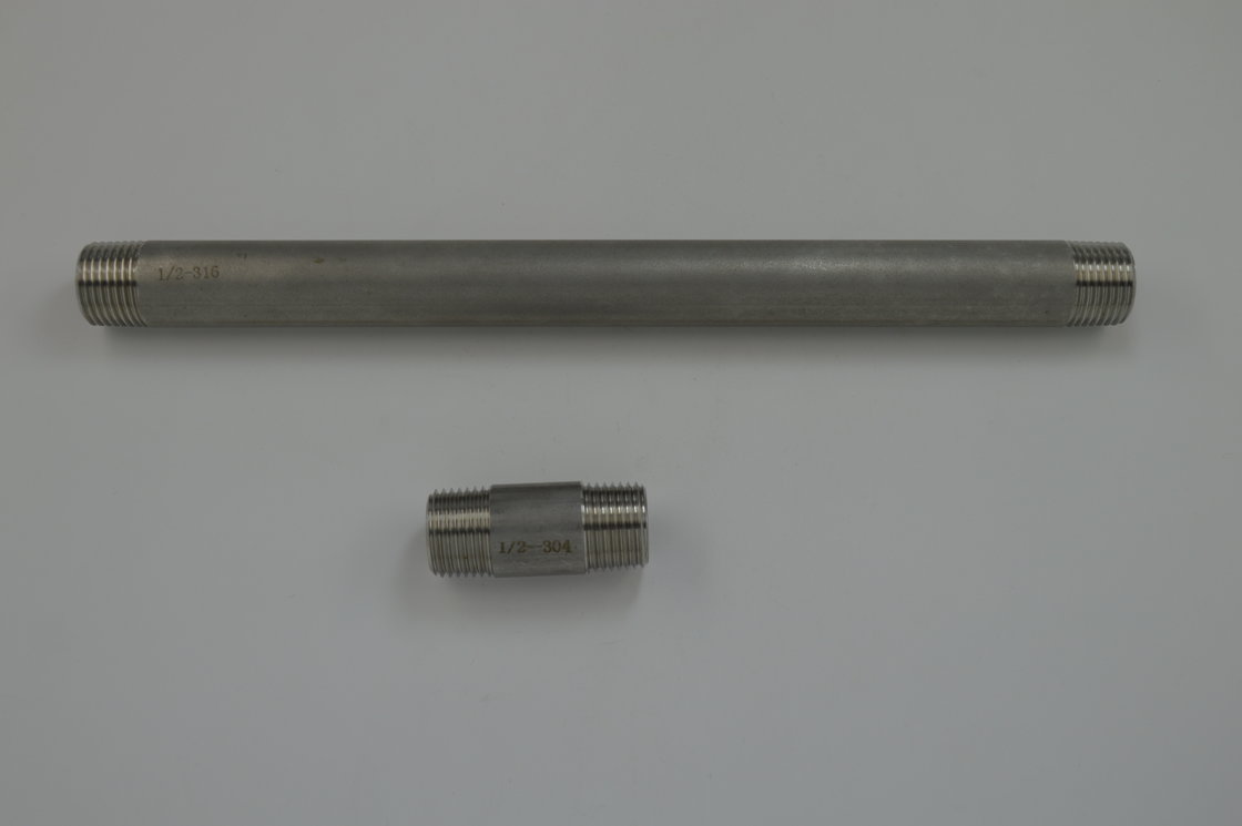 BARREL NIPPLE(BN) ss304,ss316 threaded nipple DIN2999&BS21size：1/8“-4”