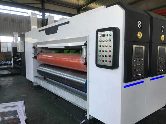 corrugated carton box ink flexo printing slotting rotary die cutting vibration stacker machine