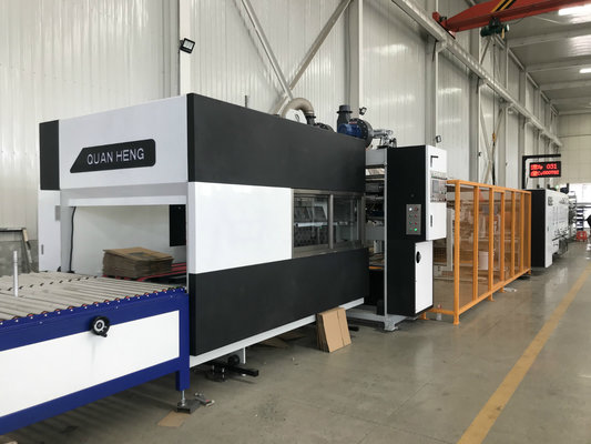 QHFG Automatic Lead Edge Feeder Flexo 4 Colors Printing Slotter Die Cutter Folder Glue Bundle Machine