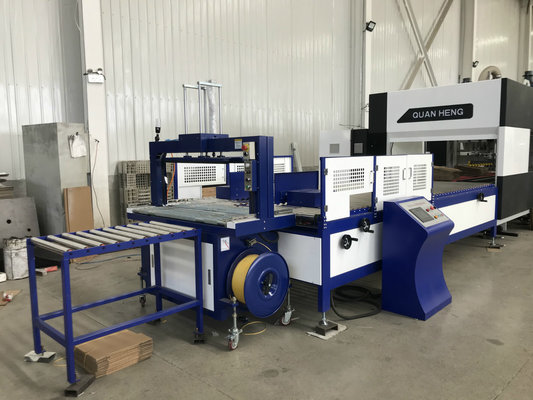 QHFG Automatic Lead Edge Feeder Flexo 4 Colors Printing Slotter Die Cutter Folder Glue Bundle Machine