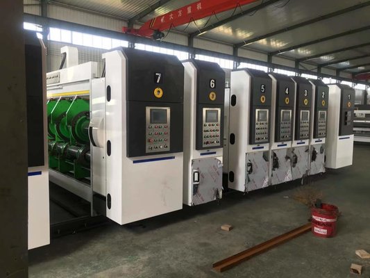 Full Computer Flexo Printing Slotting Rotary Die Cutting Vibration Stacker Machine