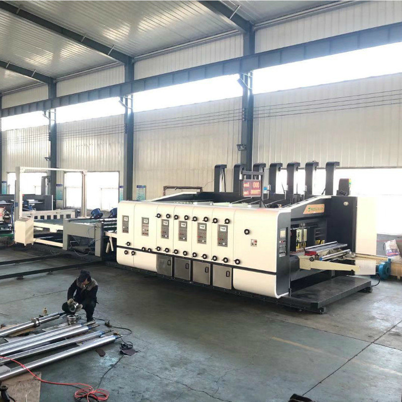 corrugated carton flexo printer slotter rotary die cutter stacker machine