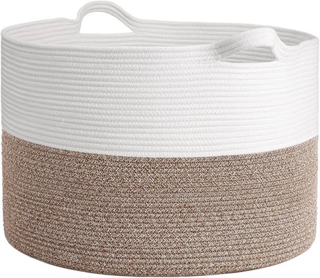 XXXLarge Cotton Rope Basket Woven Baby Laundry Blanket Basket Toy Basket with Handle Storage Thread Laundry Hamper