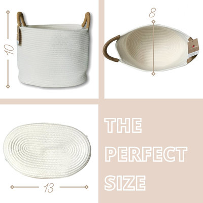 Organic Cotton Storage Basket, rope basket woven,rope cotton basket cute baskets,Woven Nursery Organizer Bin for Baby Ro