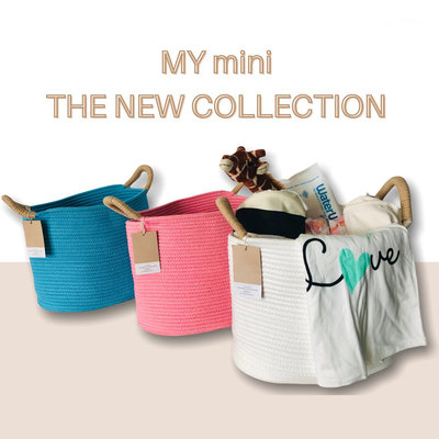 Organic Cotton Storage Basket, rope basket woven,rope cotton basket cute baskets,Woven Nursery Organizer Bin for Baby Ro