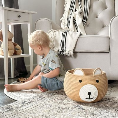 factory price wowen cotton diaper caddy with animal design diaper caddy top seller
