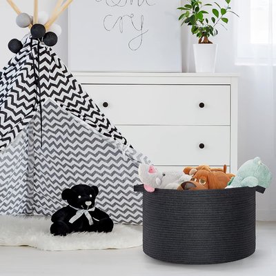 Woven Baskets for Shelves Storage, Cube Shelf Closet Storage Baskets Bins Set 3, small cotton rope basket for home